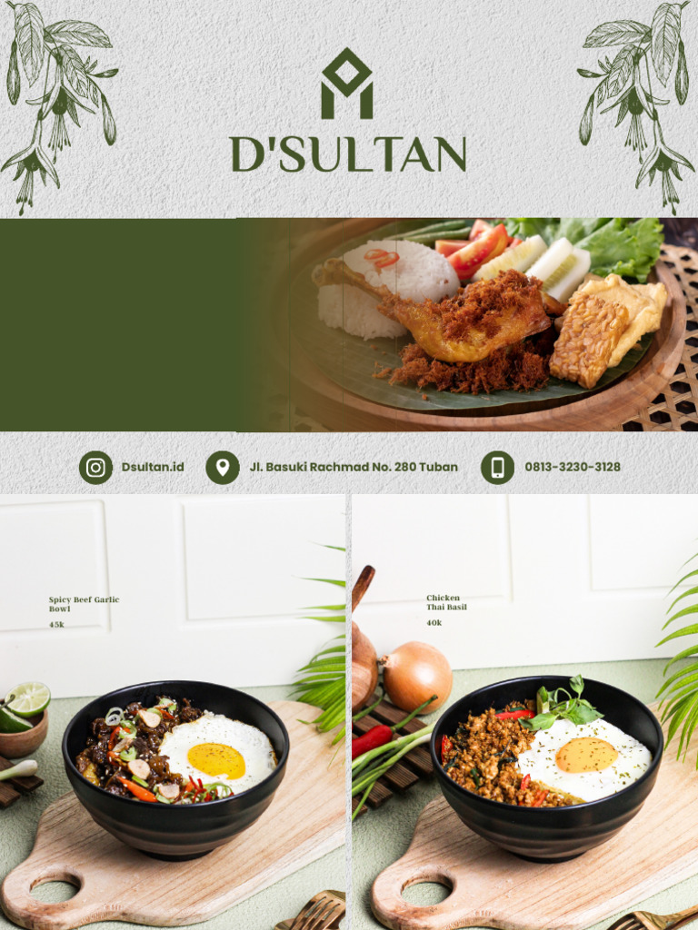 Menu Dsultan | PDF | Thai Cuisine | Hamburgers