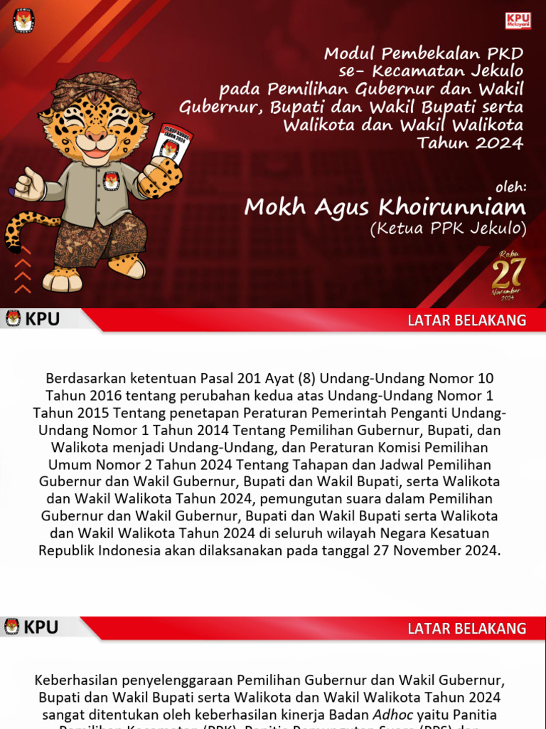 Modul Pembekalan PKD PILKADA 2024 | PDF