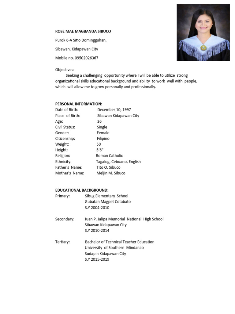 Resume 2024 | Download Free PDF | Philippines