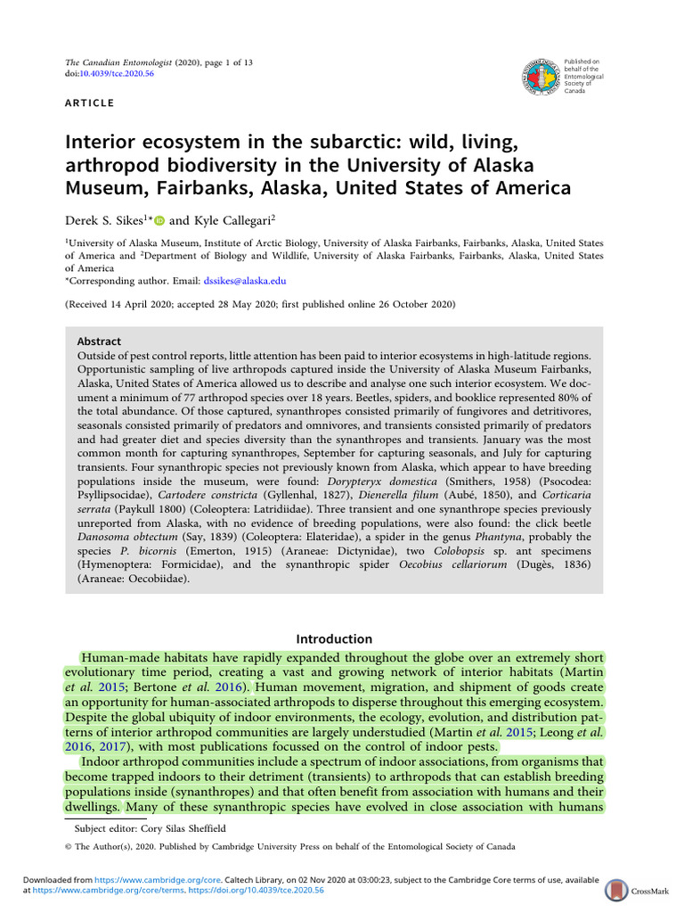 [The Canadian Entomologist vol. 152 iss. 6] Sikes, Derek S._ Callegari ...