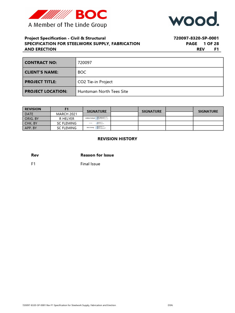 720097-8320-SP-0001 - Rev F1 - SPECIFICATION FOR STEELWORK SUPPLY, FAB ...