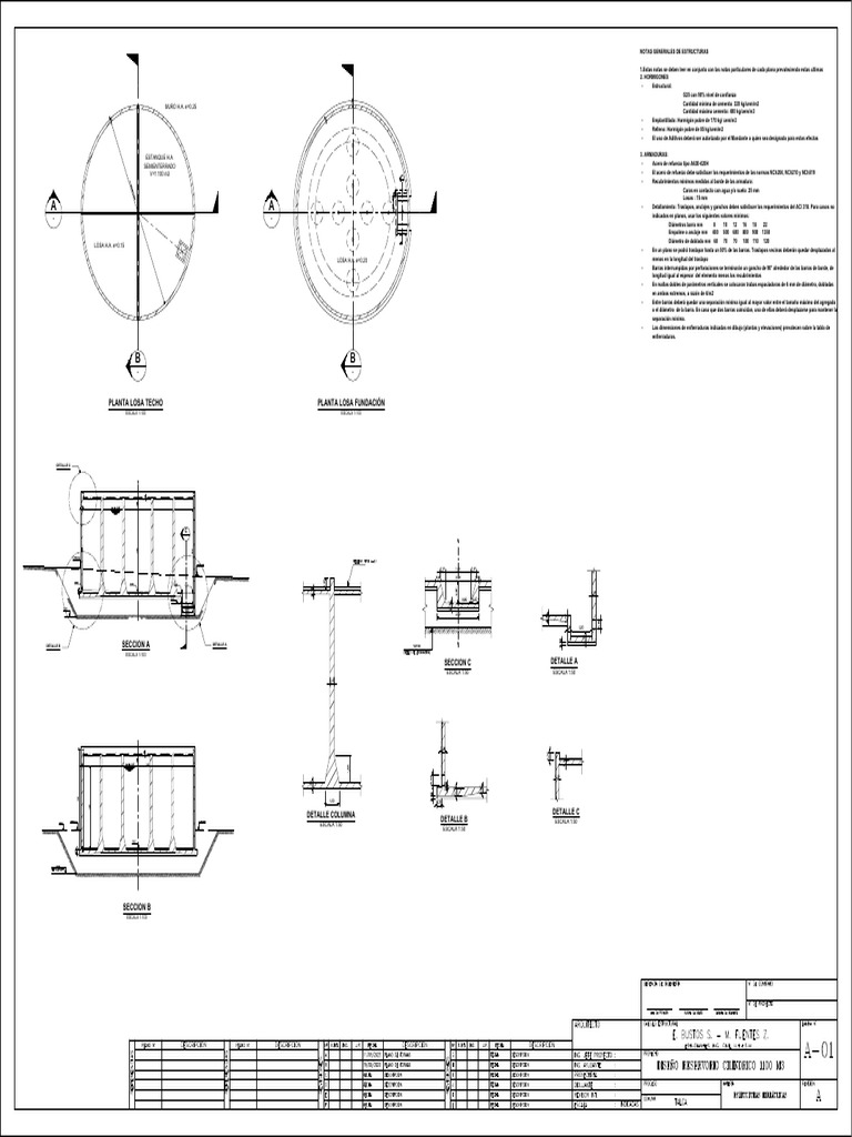 Planta de Techo de Losa 1:100 | PDF | Hormigón
