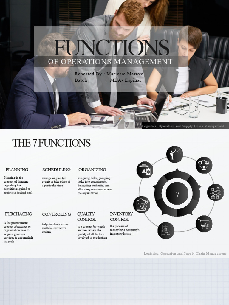 REPORTING - Function of Operation MNGT | PDF | Supply Chain Management | Logistics