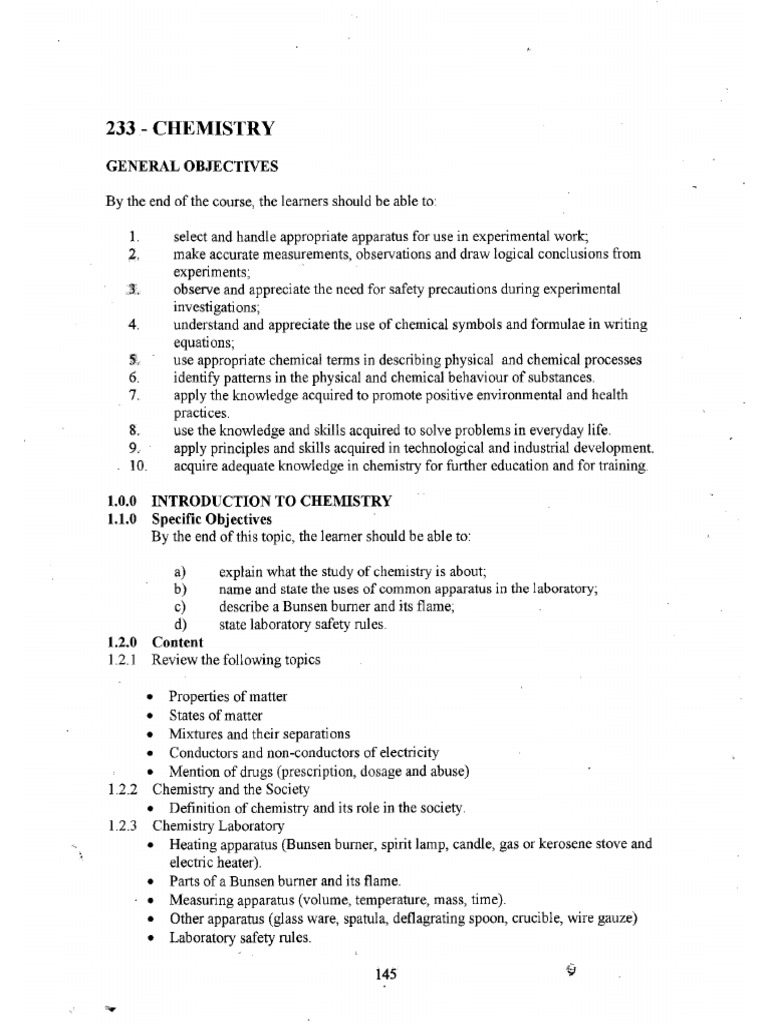 Chemistry Syllabus | PDF