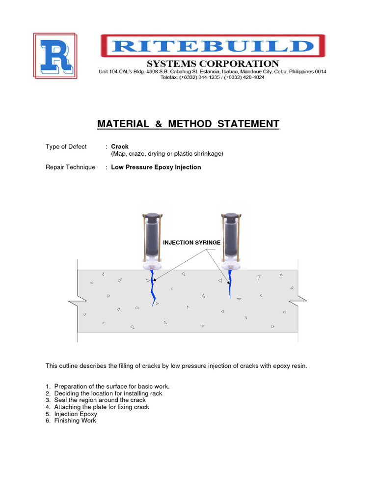Low Pressure Epoxy Injection | PDF | Epoxy | Injection (Medicine)