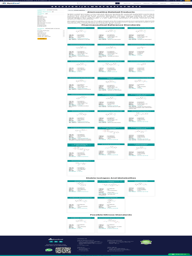 Atomoxetine Reference Standards & Impurities | PDF
