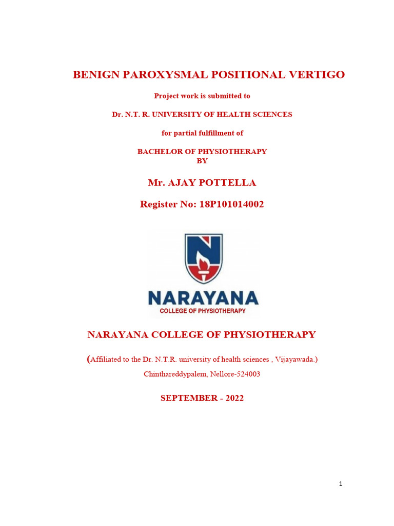 ajay bppv regular | PDF | Vertigo | Vestibular System