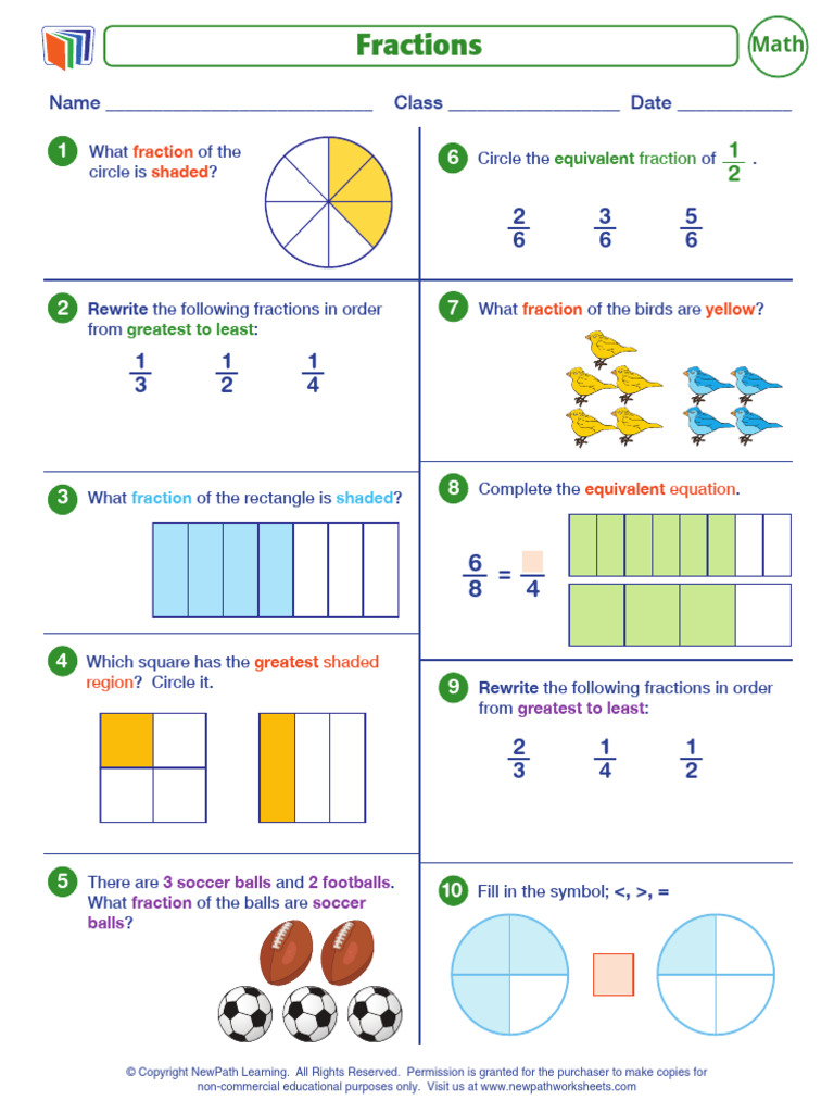 worksheet-math-grade-4-fractions-4-3 | PDF | All Rights Reserved ...