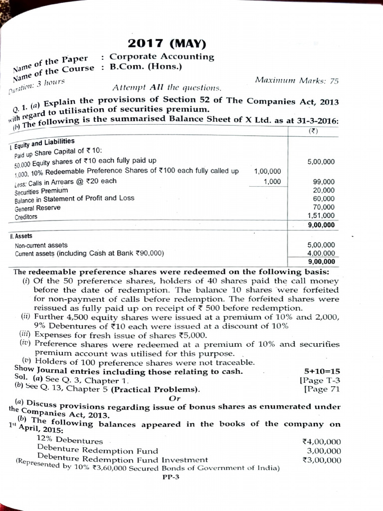 Ca Pyq 2017 | PDF | Expense | Equity (Finance)