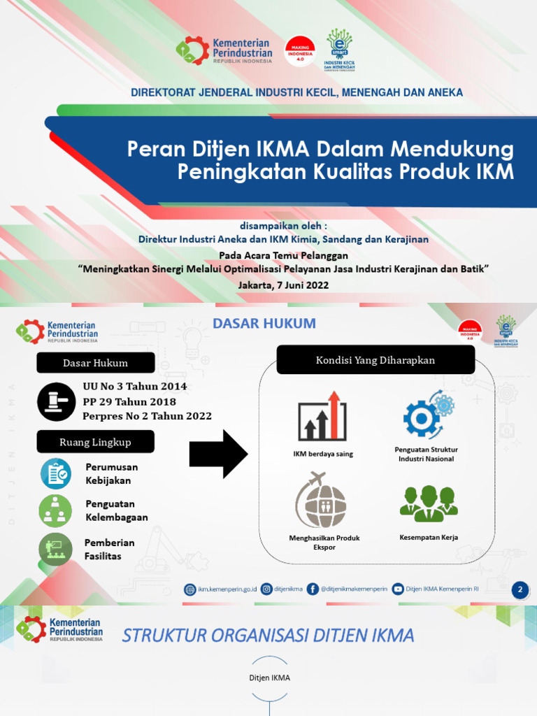 Peran Ditjen IKMA dalam Peningkatan IKM | PDF