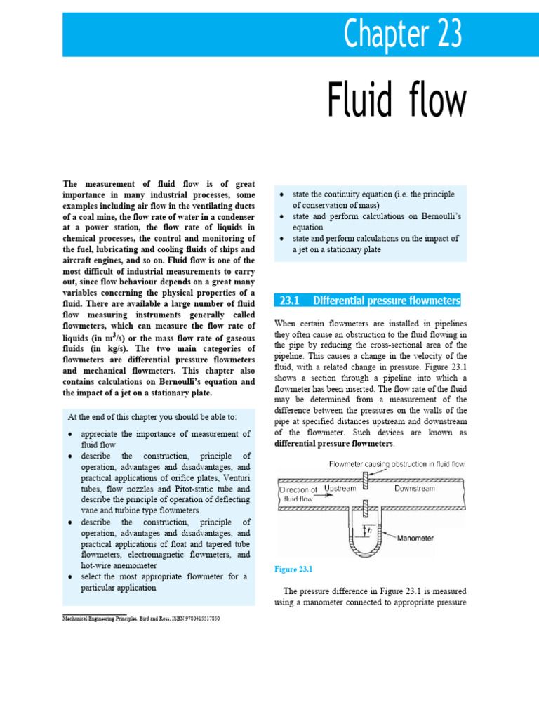 Fluid Flow | Download Free PDF | Flow Measurement | Fluid Dynamics