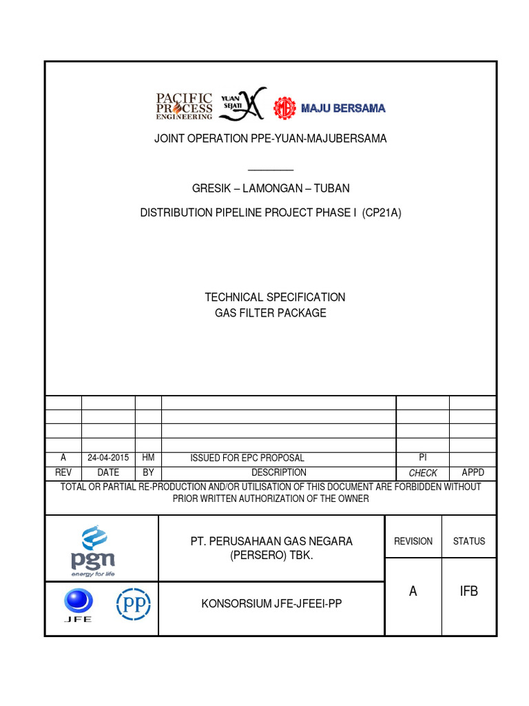 Attachment-D.1 - SPECS - Gas Filter Package | PDF | Gases | Pipe (Fluid ...