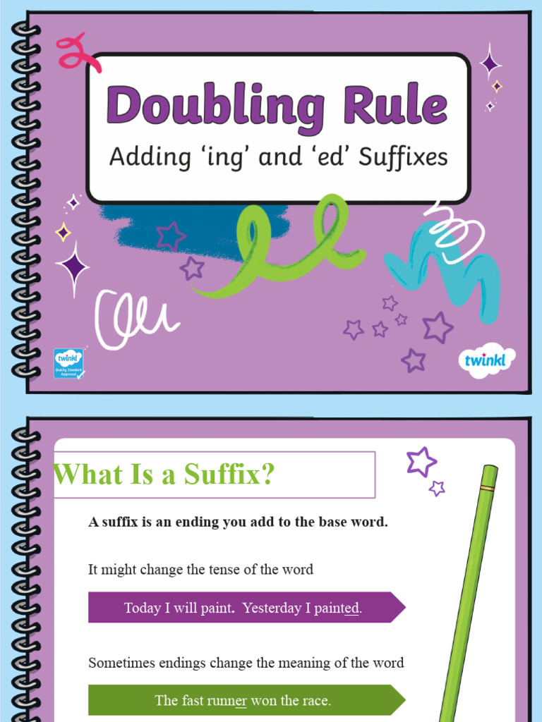 Au L 1659495002 Doubling Rule Powerpoint Adding Ing and Ed Suffixes - Ver - 3 | PDF | Word ...