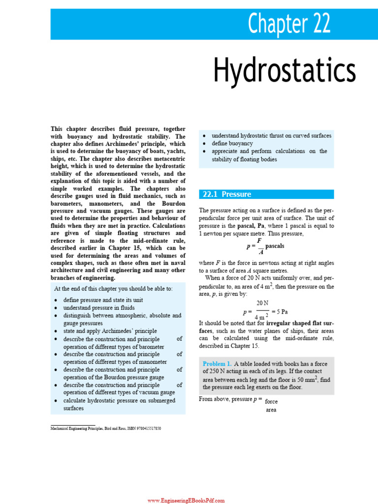 Hydrostatics | PDF | Pressure Measurement | Buoyancy