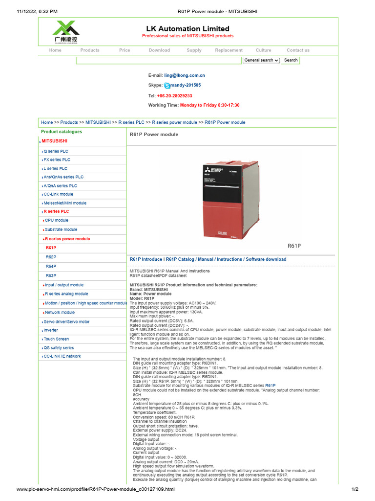 R61P Power Module - MITSUBISHI | PDF | Programmable Logic Controller ...