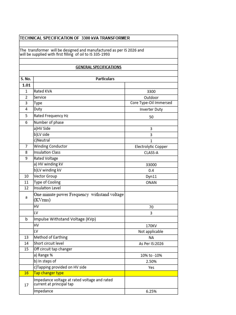 Transformer GTP 1MVA-11kV R1 | PDF | Transformer | Manufactured Goods