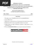 Mayombya Form Six Advanced Mathematics Exam | PDF | Logarithm ...