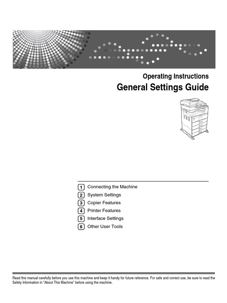 Ricoh settings guide | PDF | Menu (Computing) | Printer (Computing)