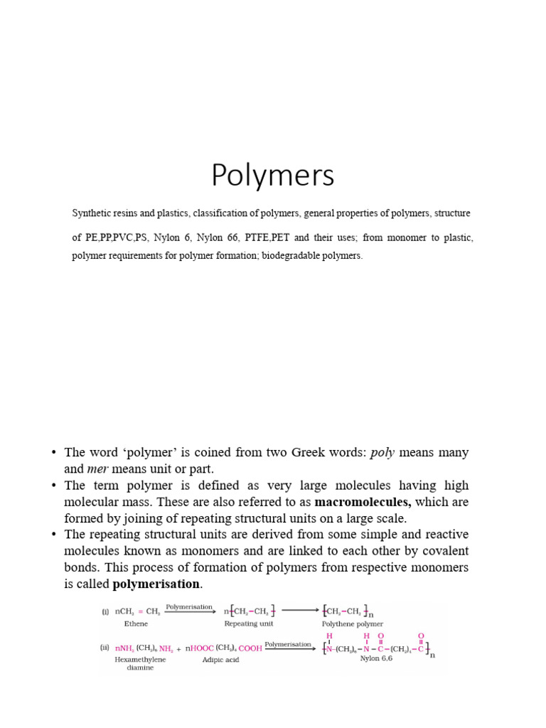 Polymer | PDF | Polymers | Polymerization