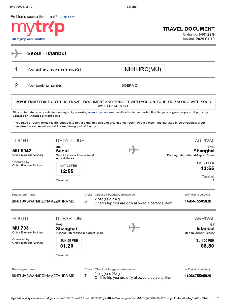 My Trip | PDF | Transport | Airlines