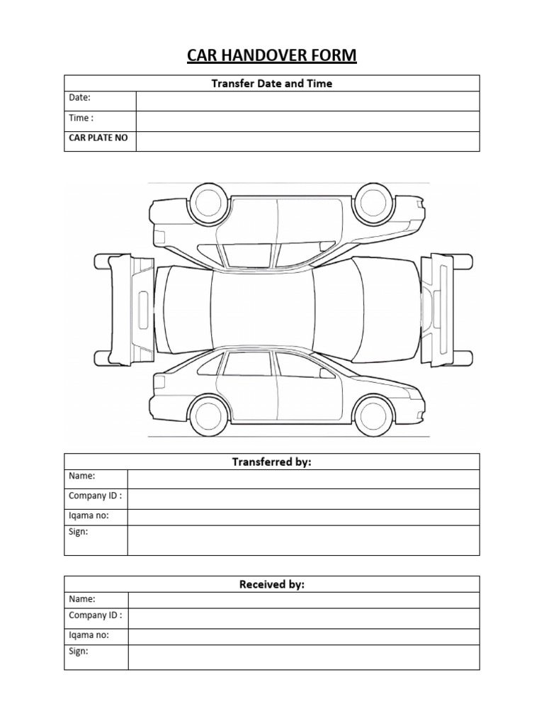 Car Handover Form Template | PDF