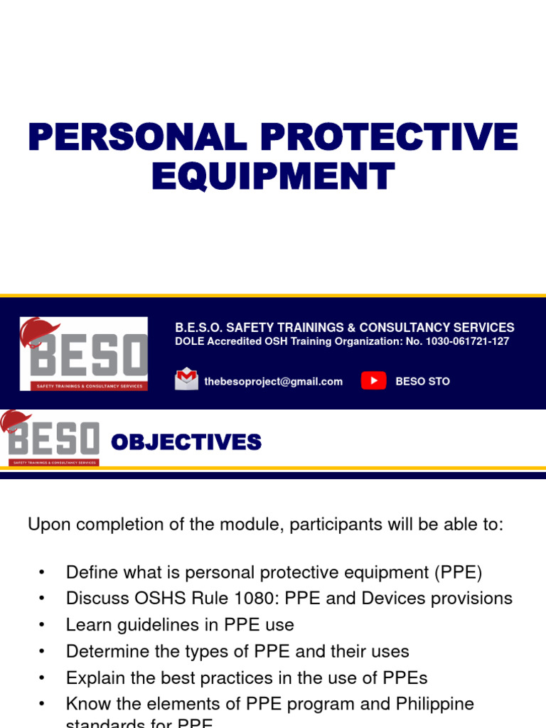 Topic 17 - Personal Protective Equipment | PDF | Personal Protective ...