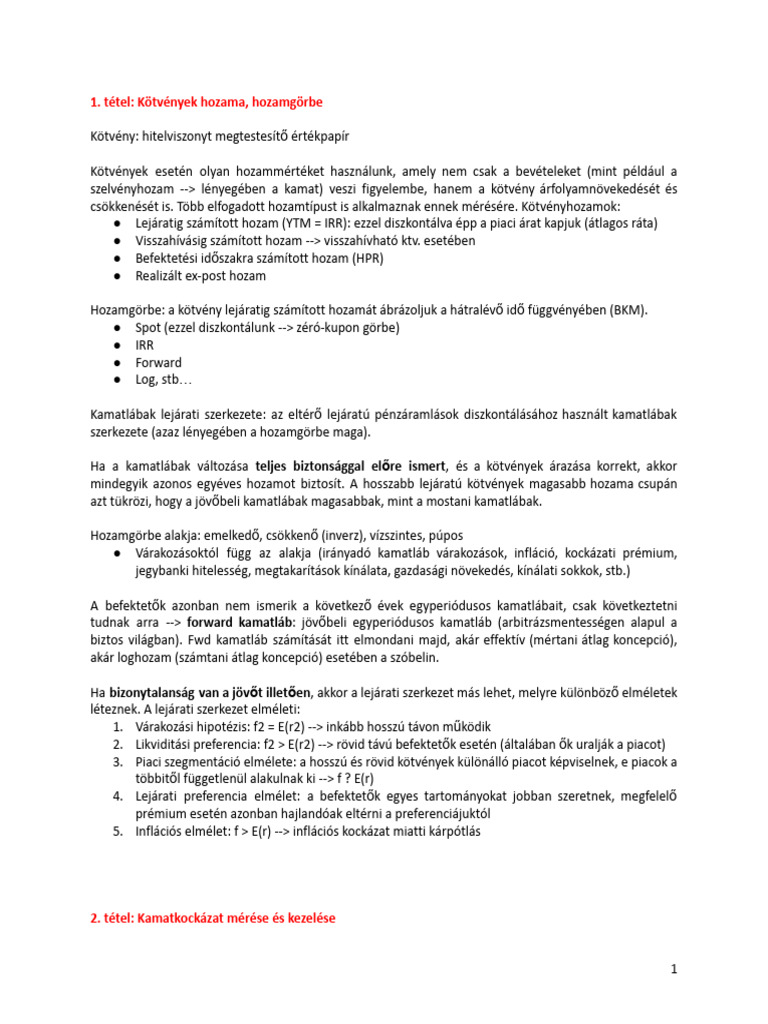 Komplex Vizsga - Jegyzet | PDF