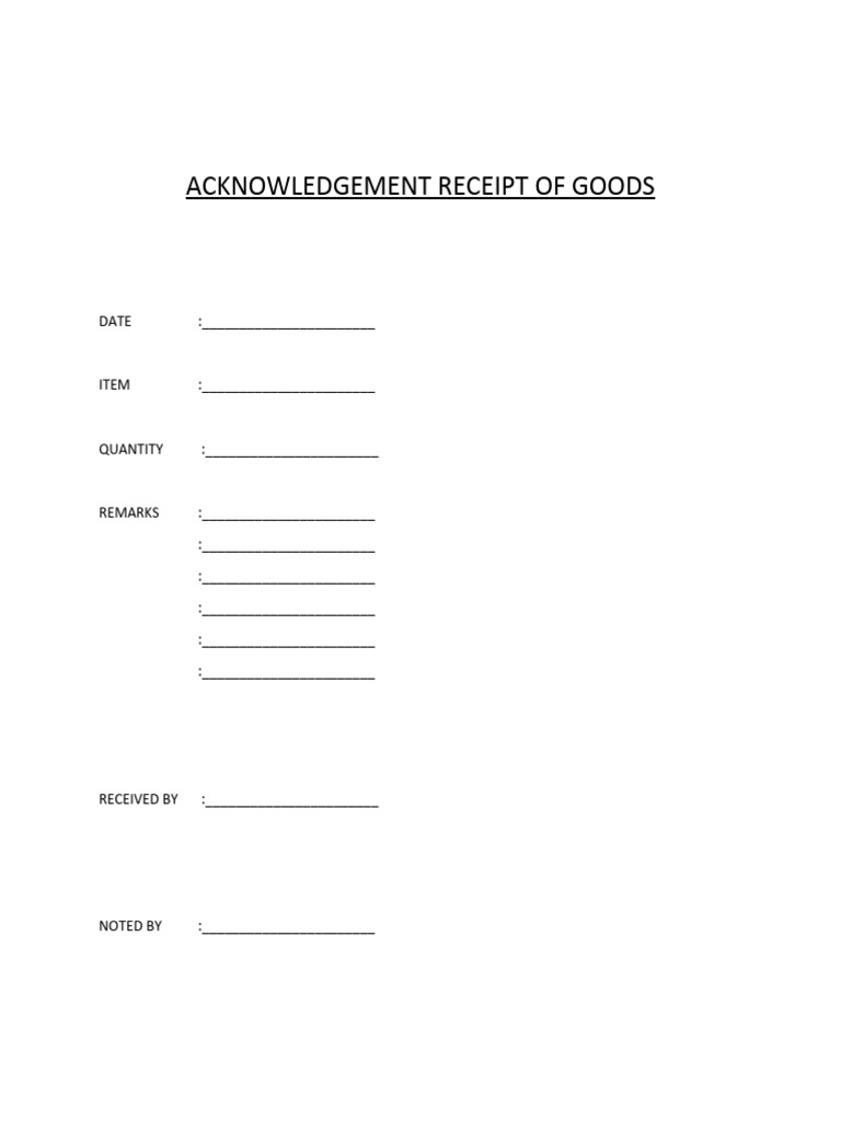 Goods Receipt Confirmation Form | PDF