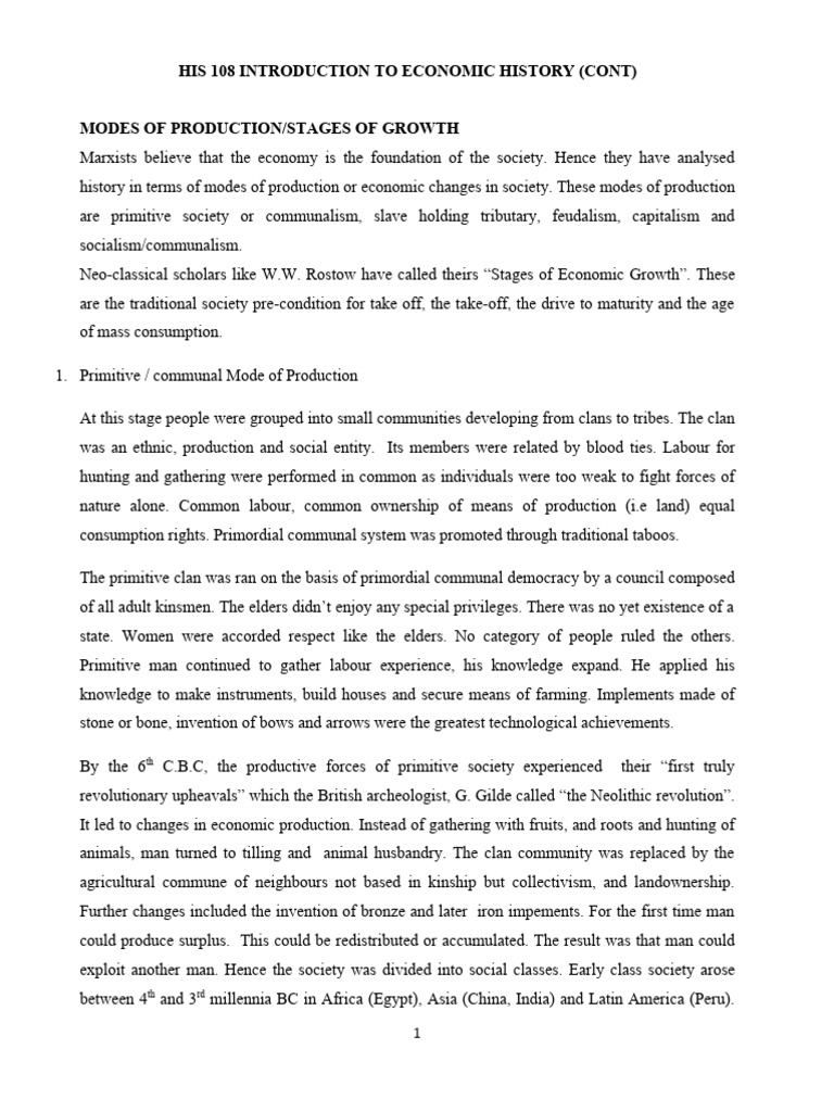 MODES OF PRODUCTION | PDF | Serfdom | Mercantilism