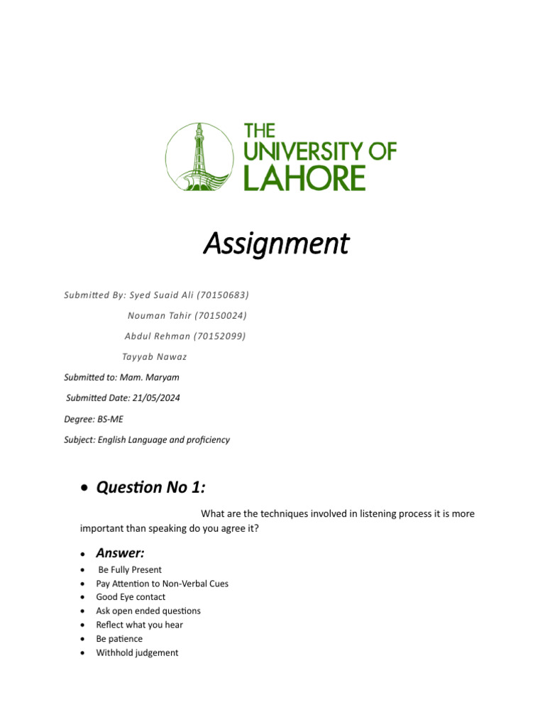English Assignment Final UOL | PDF | Reading Comprehension | Fluency