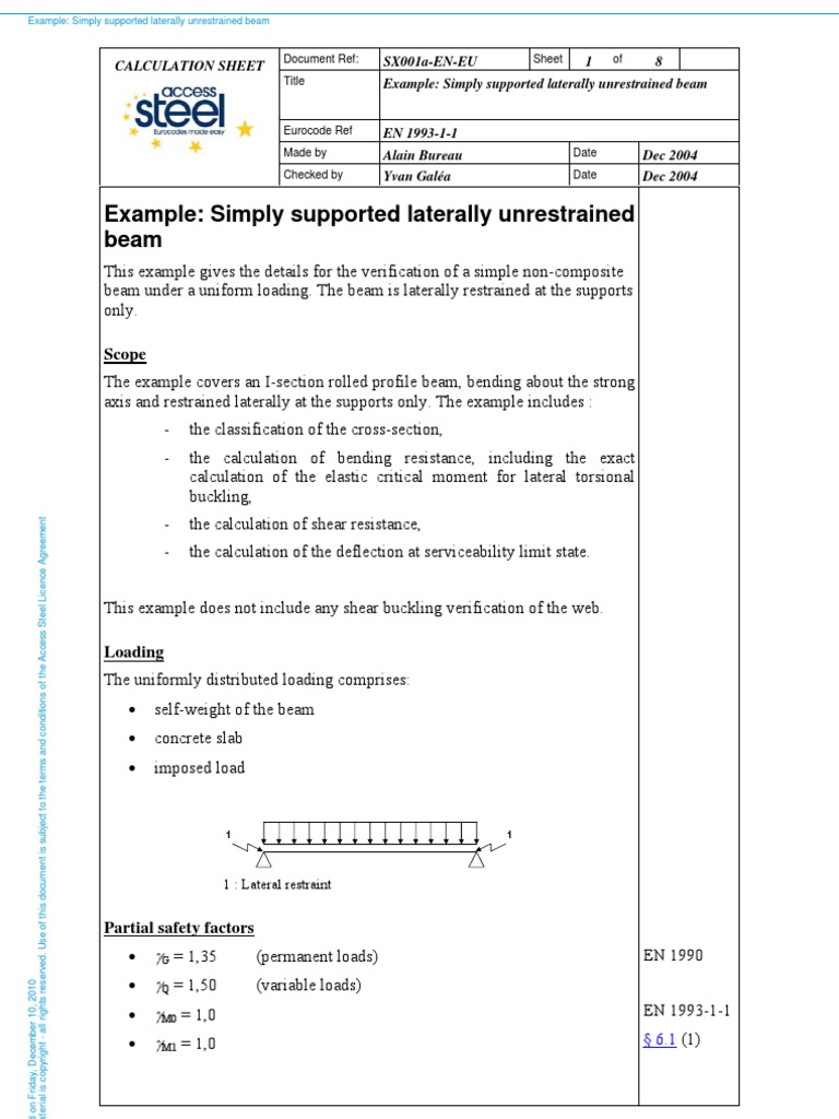 Example LTB | Beam (Structure) | Bending