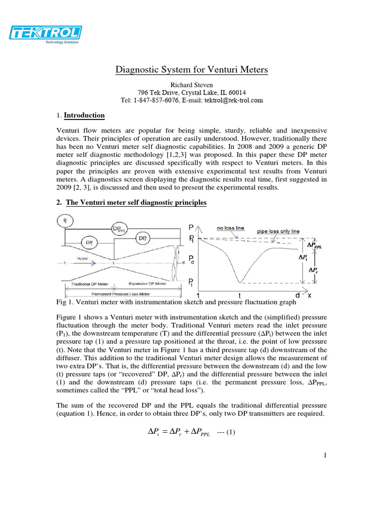 Tek DP 1640A White Paper | PDF | Flow Measurement | Fluid Dynamics
