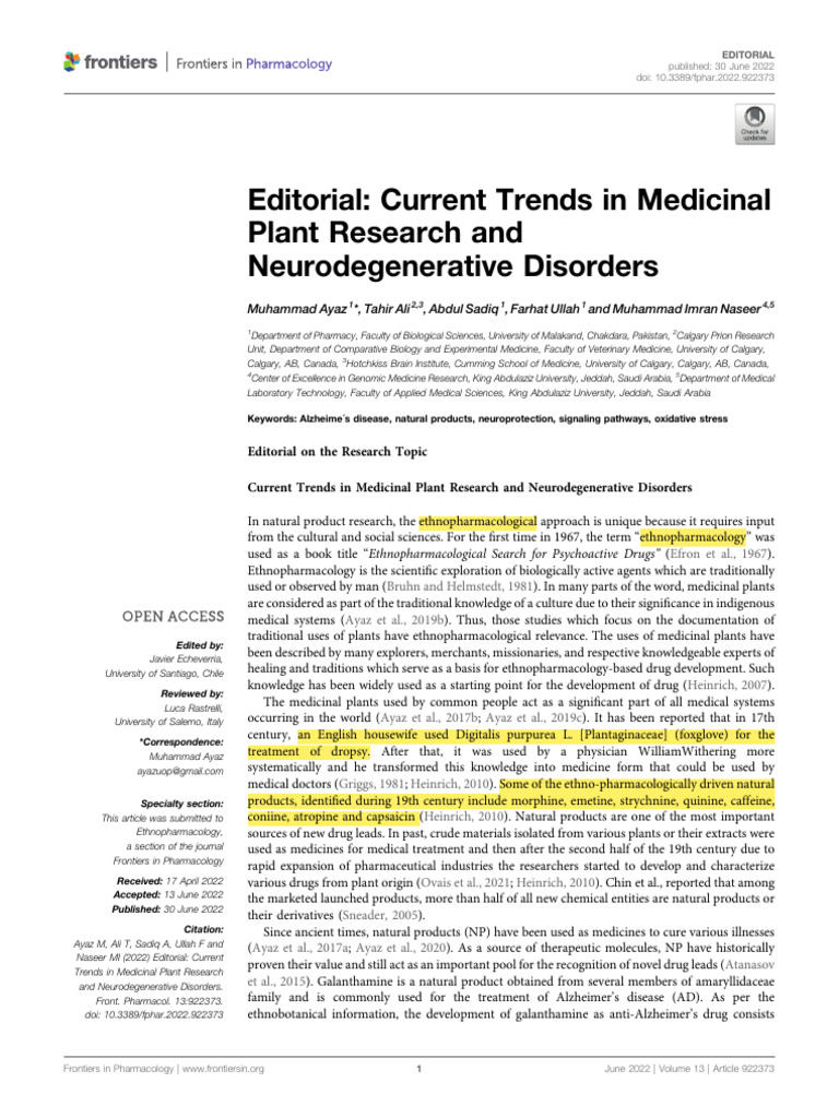 Research Papers of Medicinal Plants | PDF | Amyloid Beta | Microglia