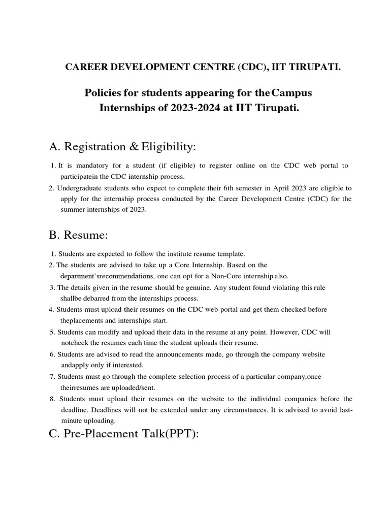 Internship-policies-2023-24 | PDF | Internship | Job Hunting