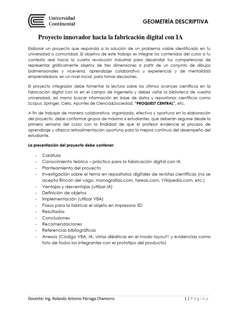 FORMATO PRESENTACION DEL PROYECTO | PDF