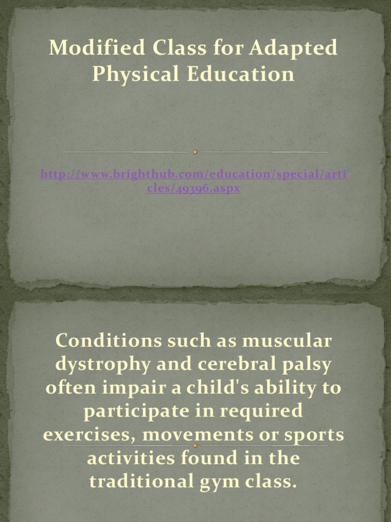 Modifications for Adaptive PE Classes | PDF | Physical Education ...
