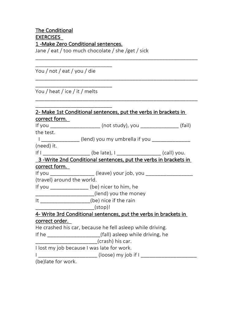 The Conditional - Exercises | PDF