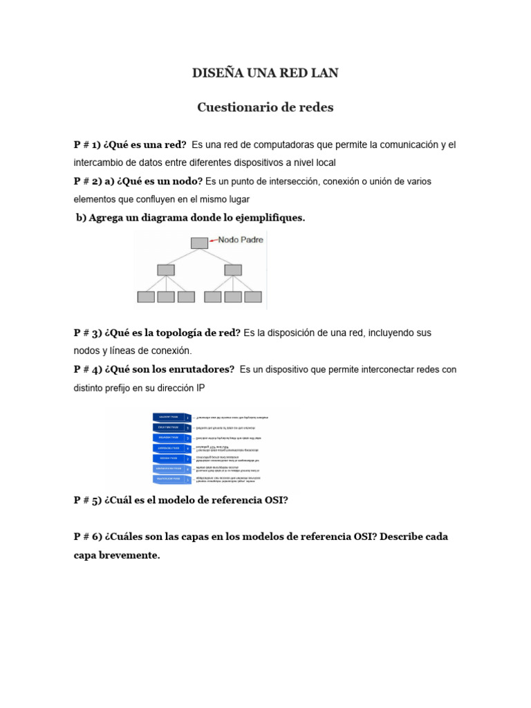 Diseña Una Red Lan Cuestionario 29 | PDF | Red de computadoras ...