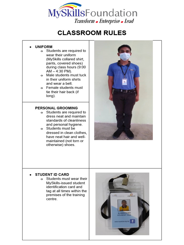 Classroom Regulations | PDF