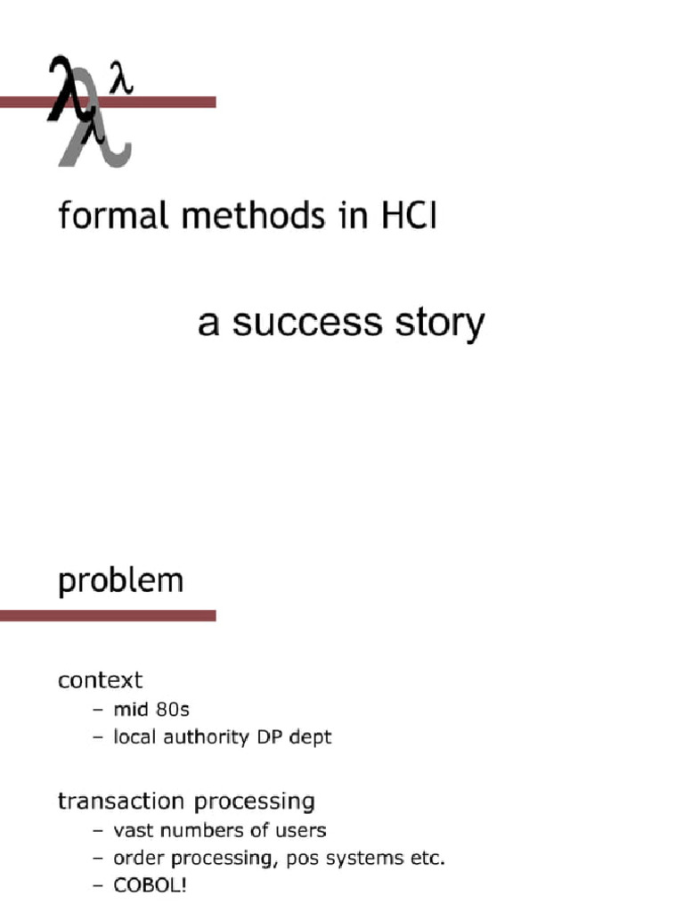 HCI Formal Success Story | PDF
