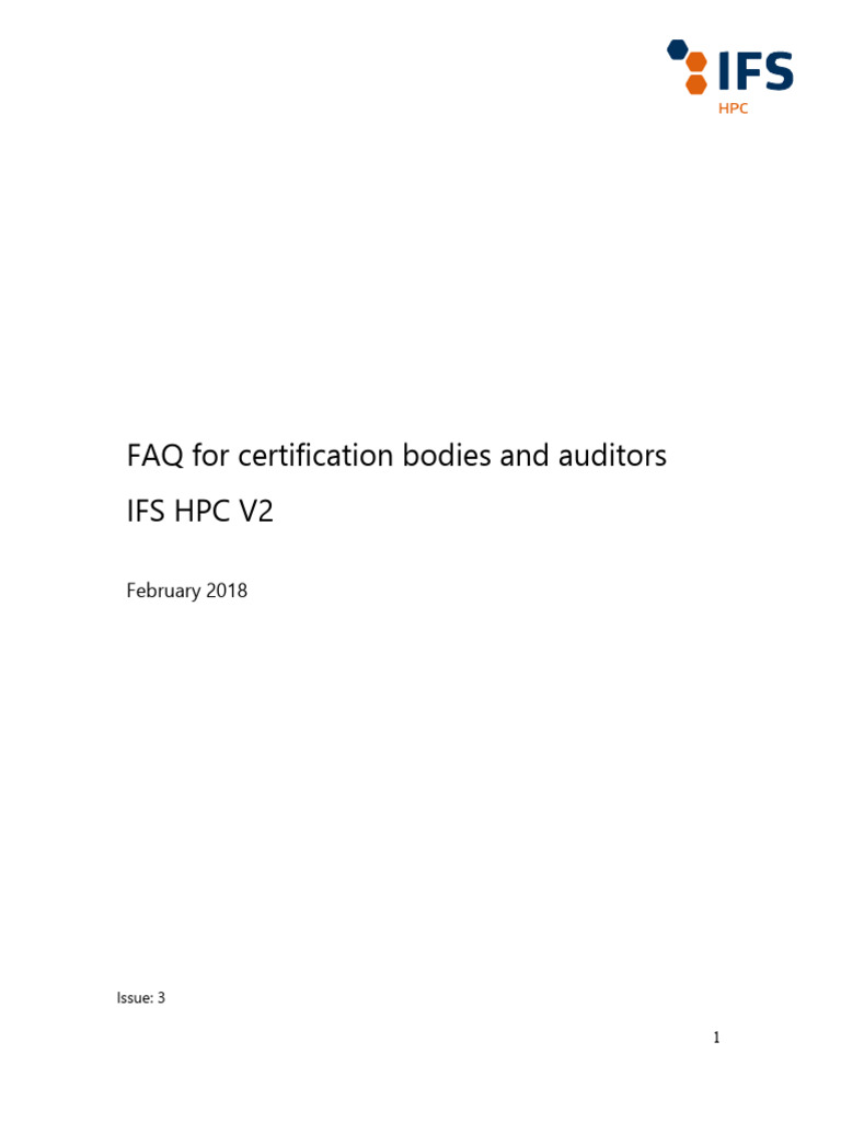 Ifs HPC Faqissue 3 | PDF | Audit | Auditor's Report