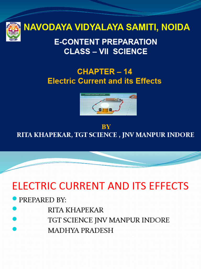 Class 7: Electric Current Basics | PDF | Electric Current | Incandescent Light Bulb