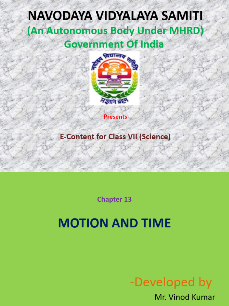 Ch 13 Motion Time 2 Measurement Time Pdf Pendulum Speed