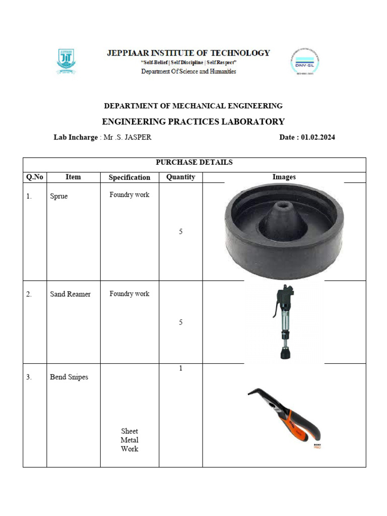 EPL lAB Equipment Purchase Images | PDF