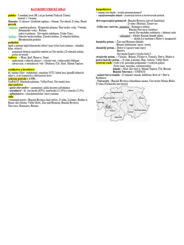 6.BANSKOBYSTRICKÝ KRAJ-poznámky | PDF