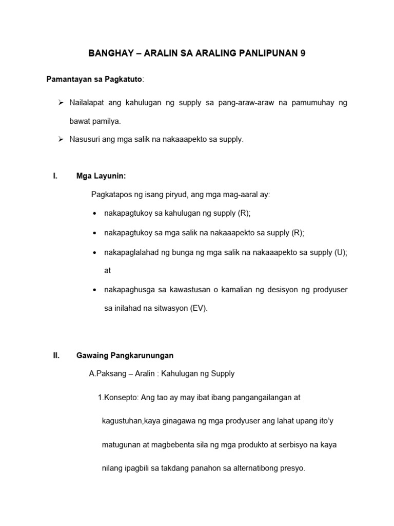 Banghay 3 | PDF