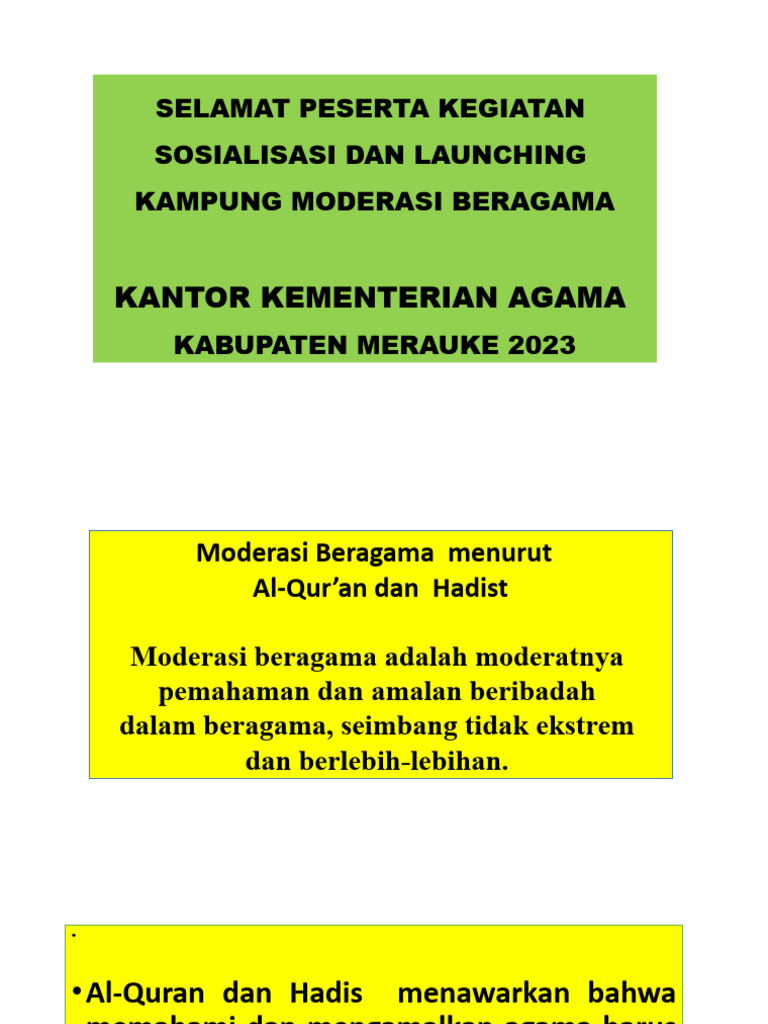Hadist Moderasi Beragama dan Artinya | PDF | Agama & Spiritualitas