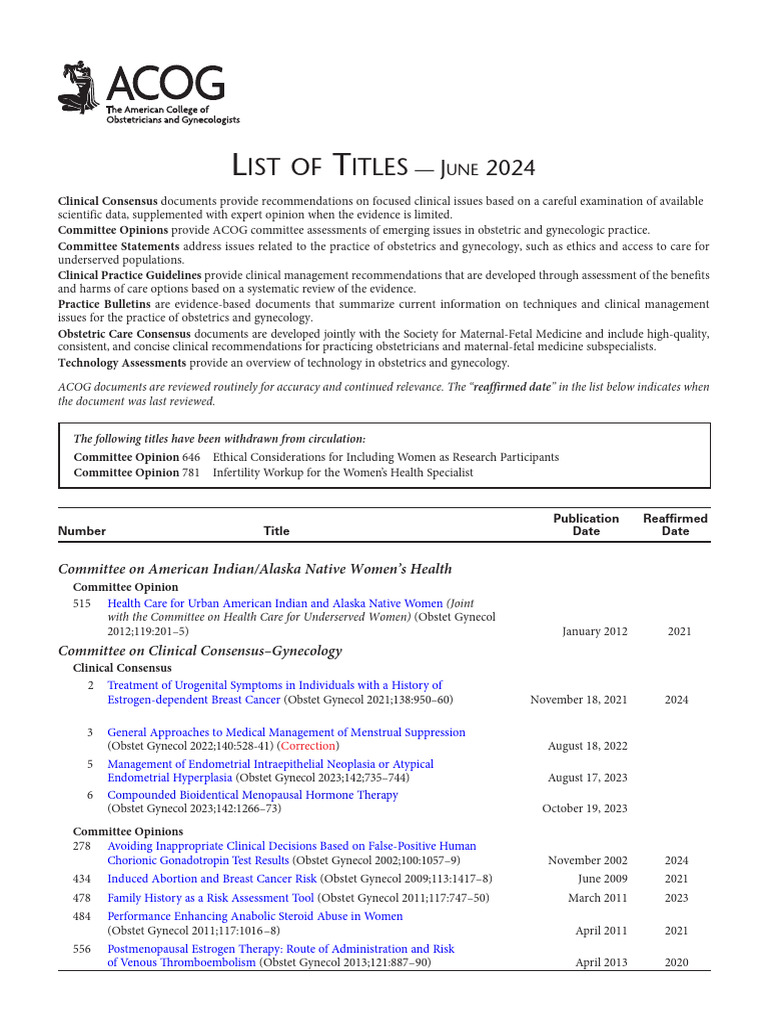 Combined List of Titles | PDF | Pregnancy | Childbirth