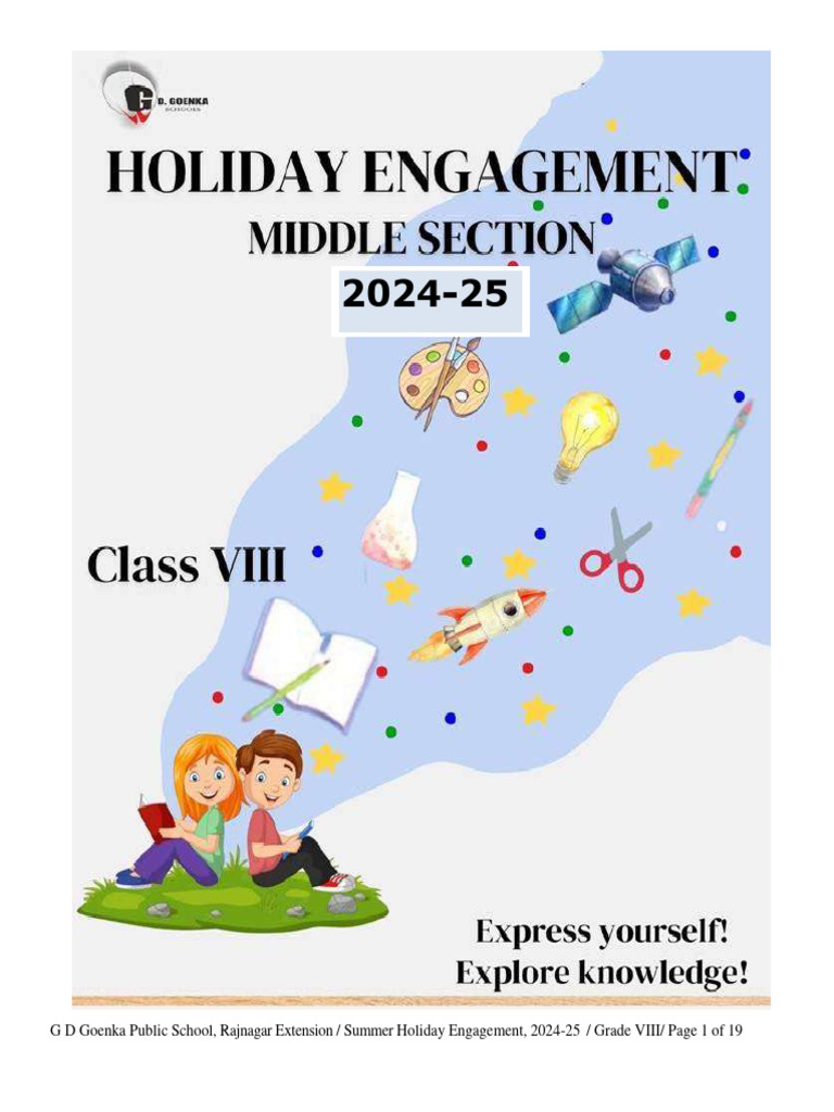 Grade VIII Holiday Engagement 2024-25 | PDF | Sustainability ...