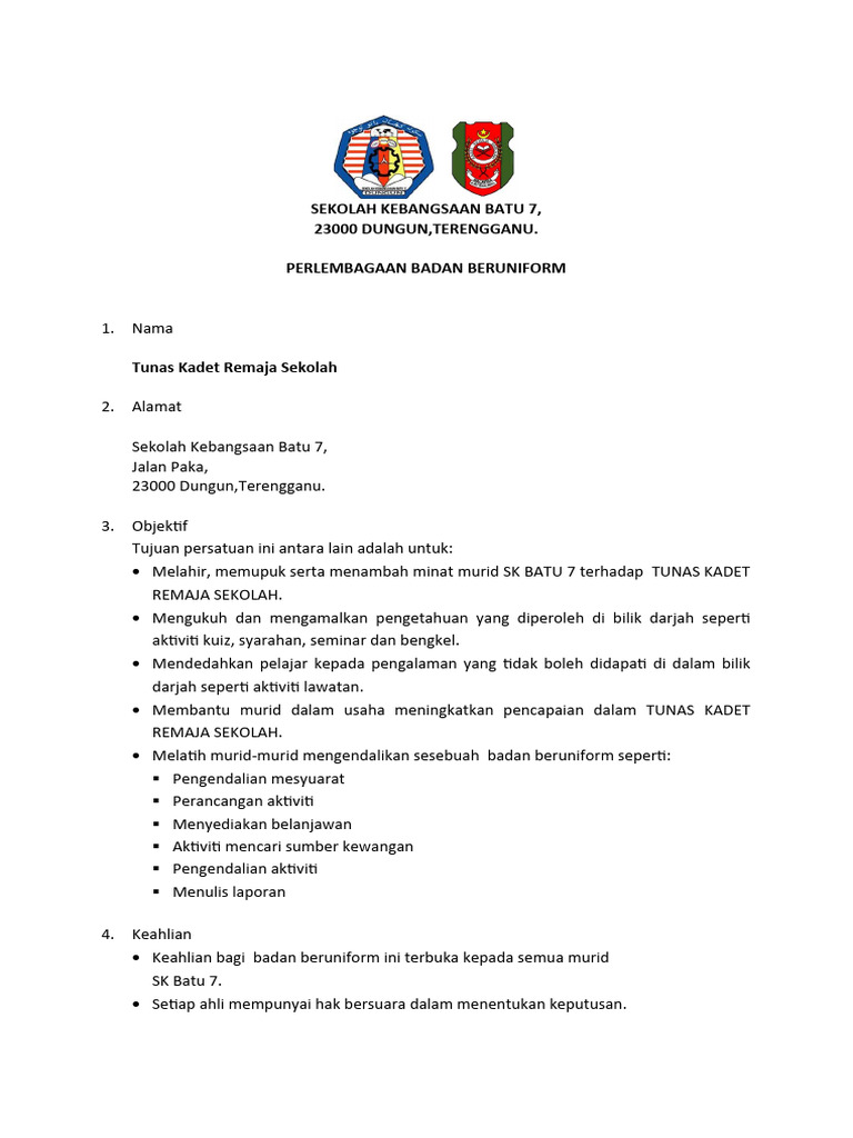 PERLEMBAGAAN TKRS | PDF